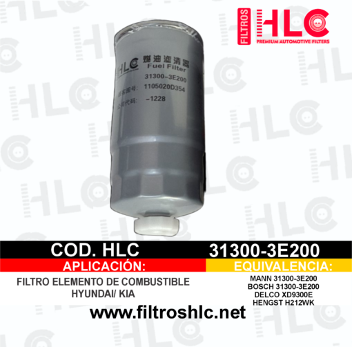 Filtro de combustible original 31300-3E200 - Filtros HLC