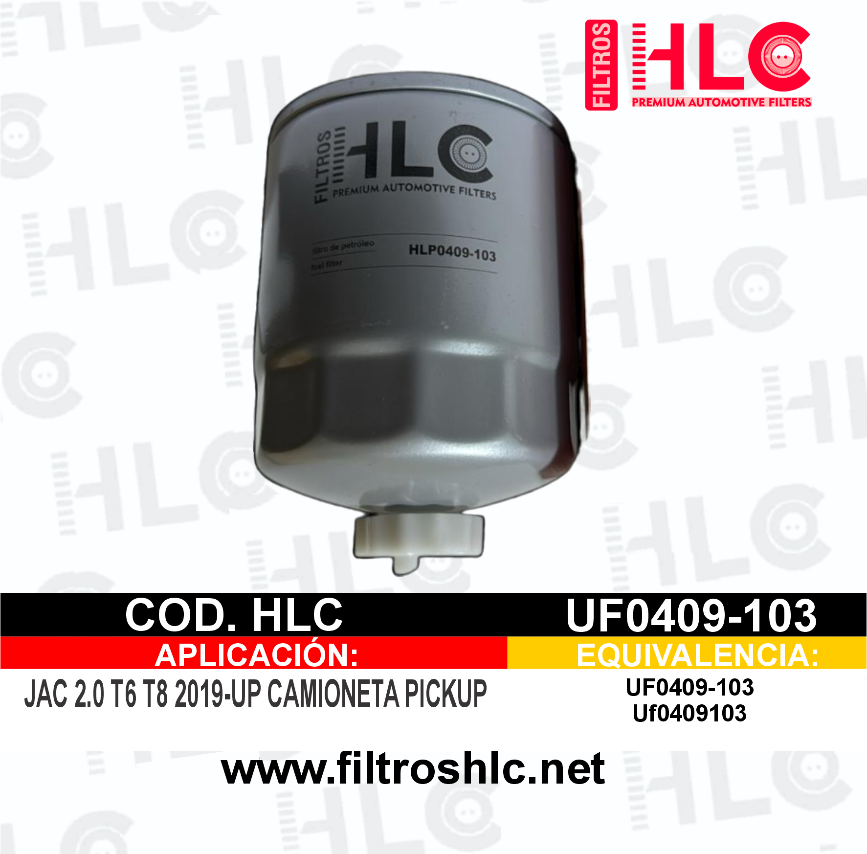 Filtro de combustible UF0409-103 - Filtros HLC