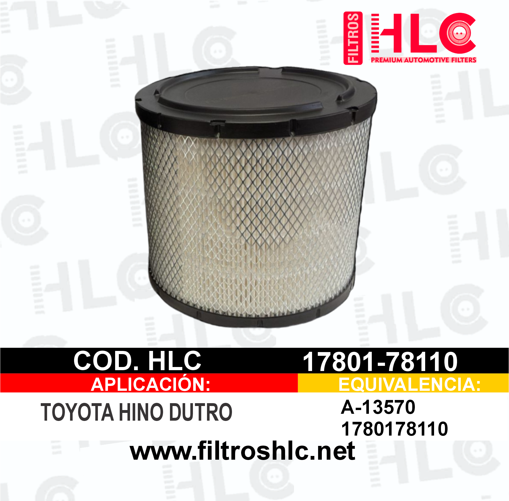 Filtro de aire 17801-78110 - Filtros HLC
